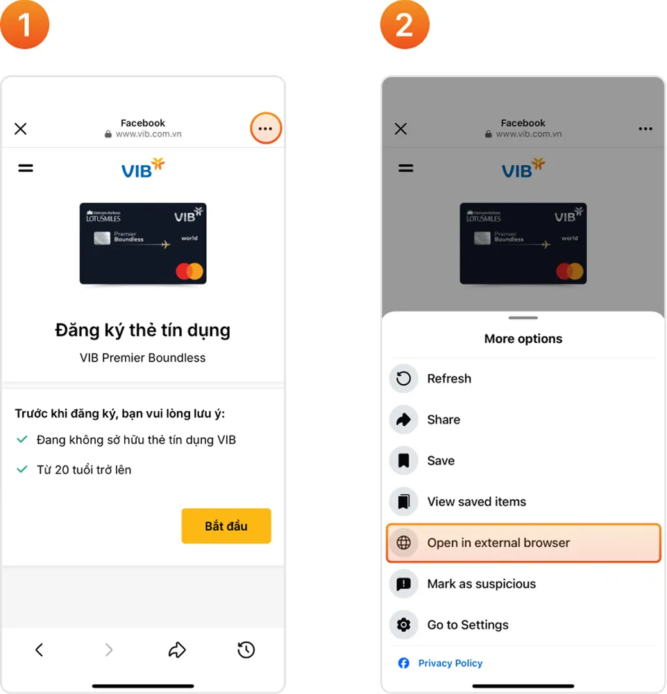 Credit card registration help | VIB